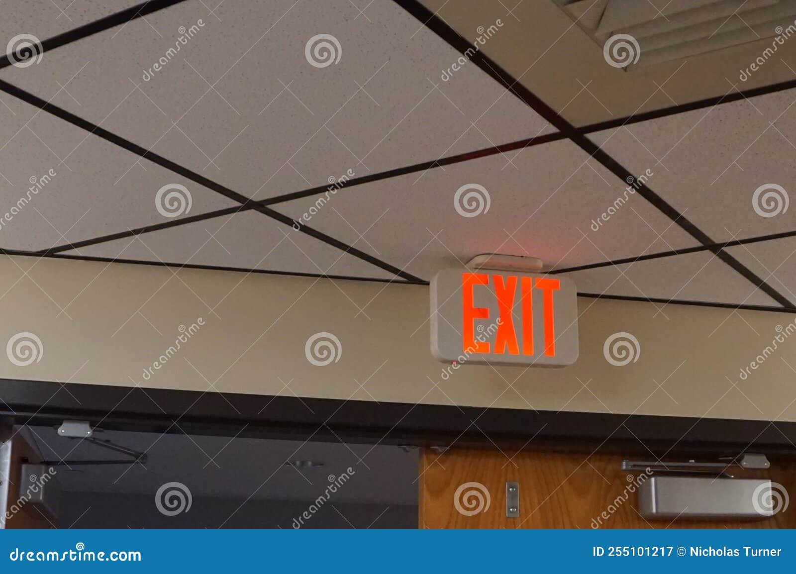 Exit Sign stock image. Image of design, line, room, sign - 255101217