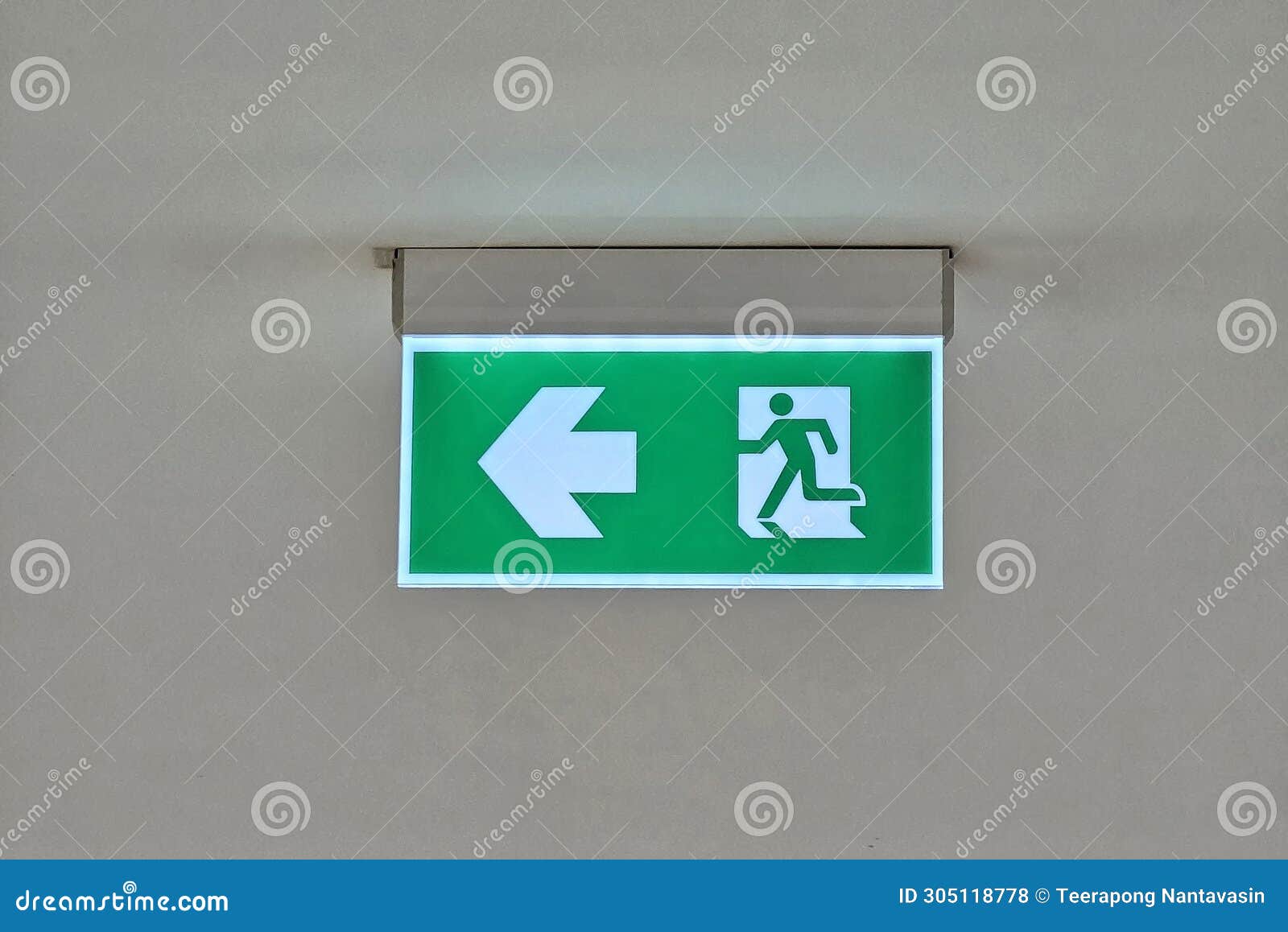 Exit Sign Hanging on the Ceiling. Stock Photo - Image of guide ...