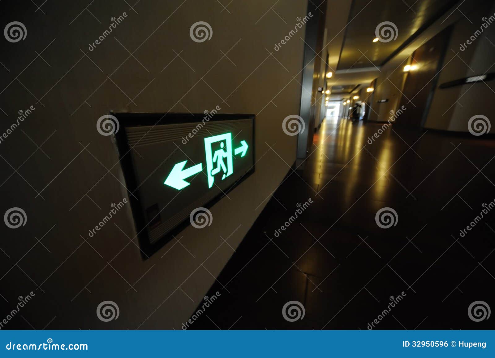 Exit Sign Board With Train Station Ceiling Background Stock Photo ...