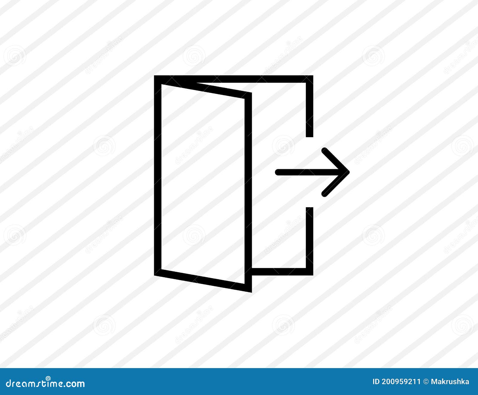 Exit Sign Icon. Isolated Escape Symbol. Opened Doors with Arrows ...