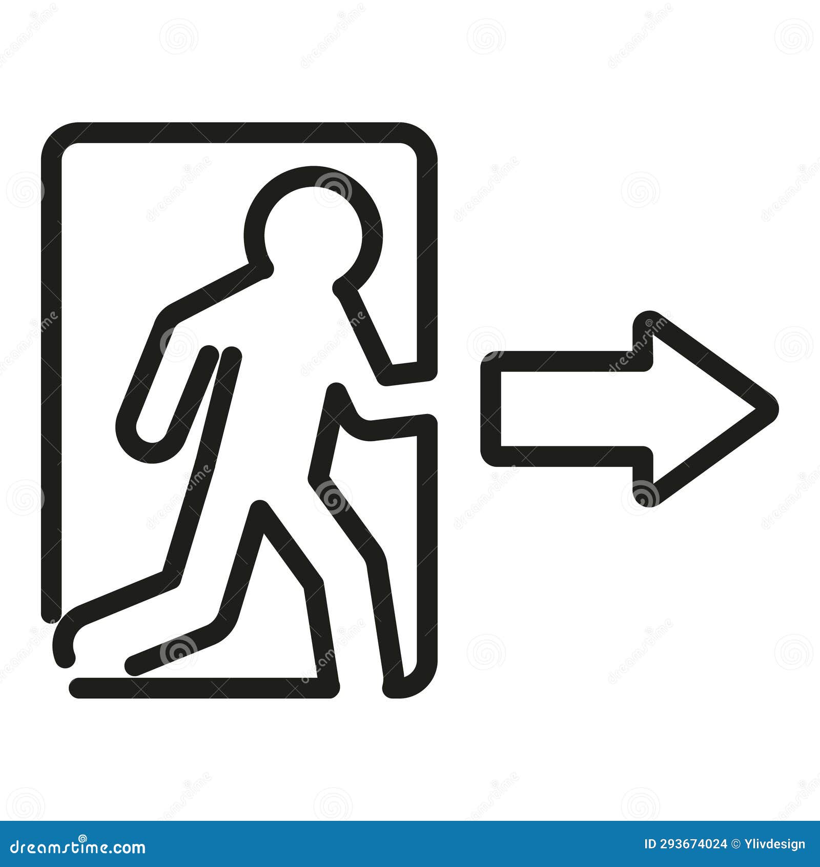 Exit Sign Icon Outline Vector. Fire Alarm Stock Illustration ...