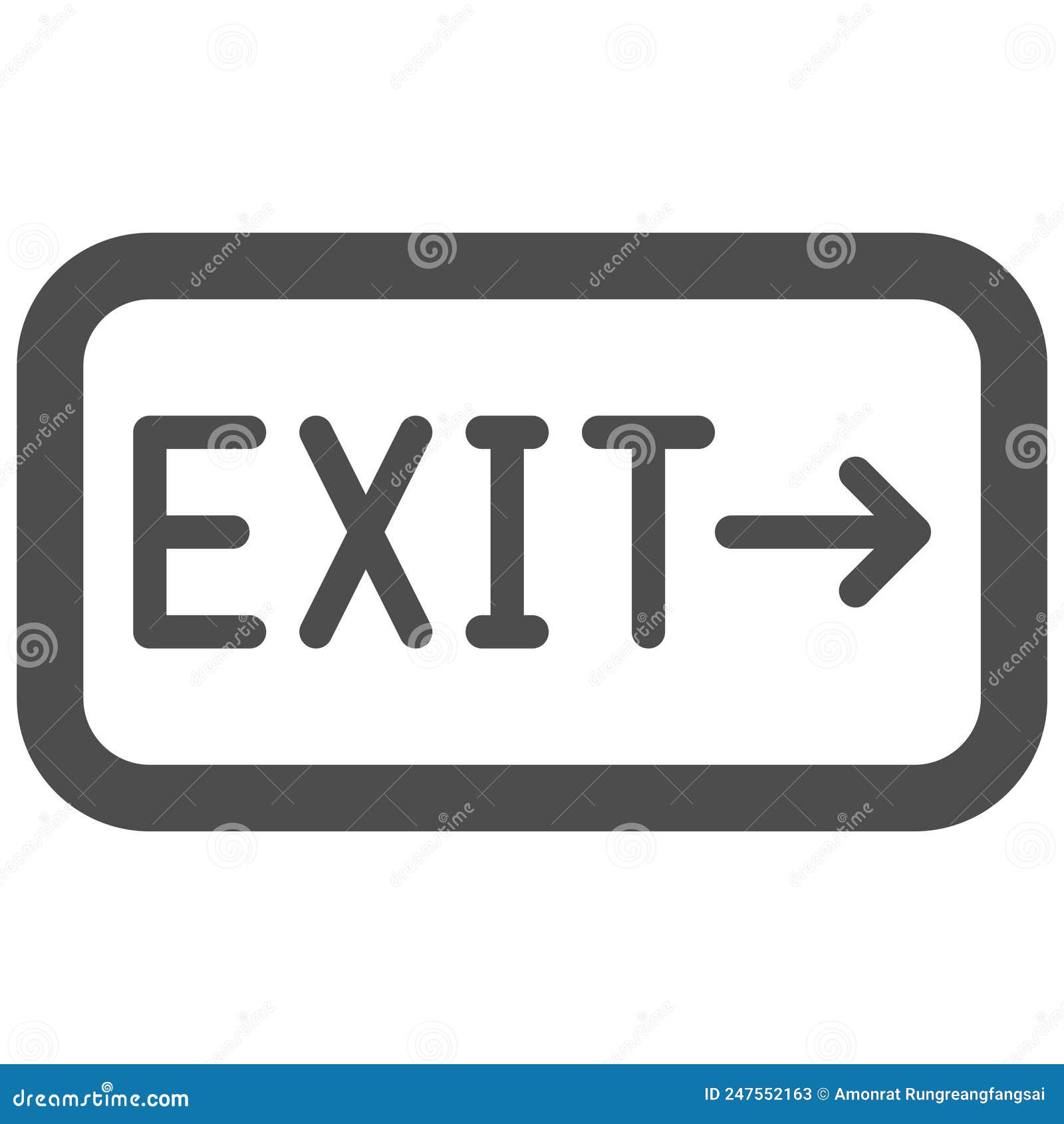 Exit Sign Icon, Wayfinding Sign Vector Stock Vector - Illustration of ...