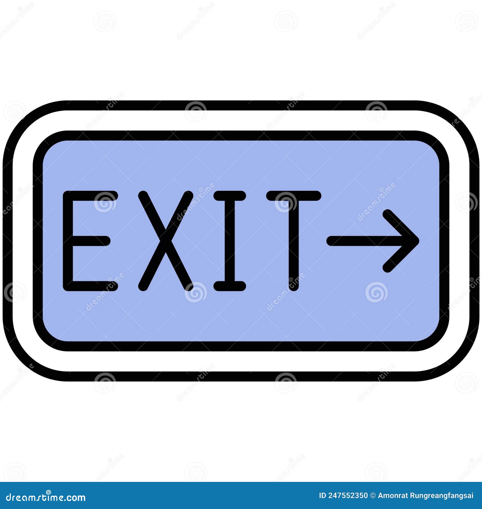 Exit Sign Icon, Wayfinding Sign Vector Stock Vector - Illustration of ...