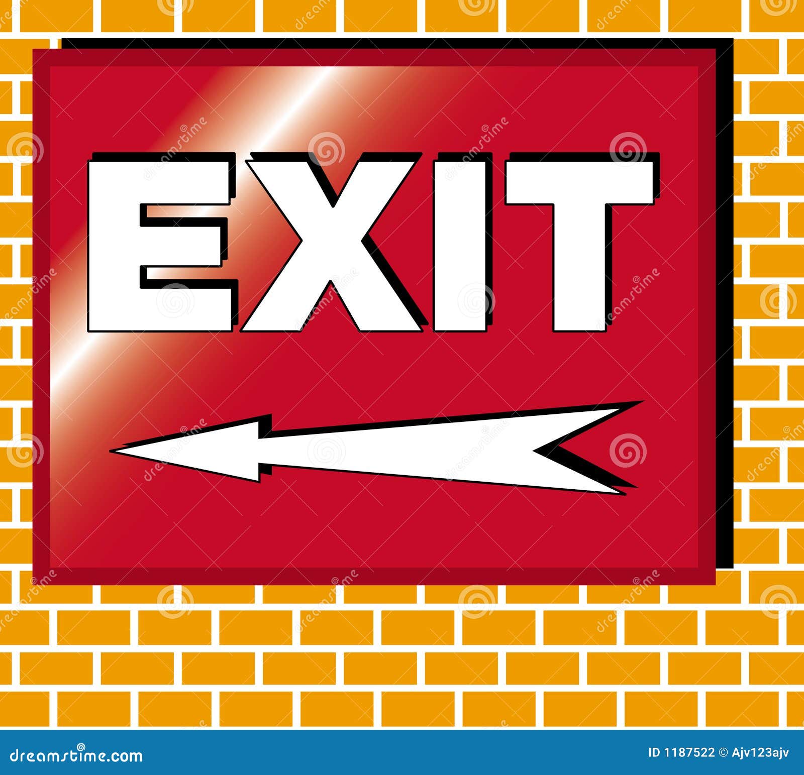 Exit Sign Illustration Arrow Left Stock Vector - Illustration of ...