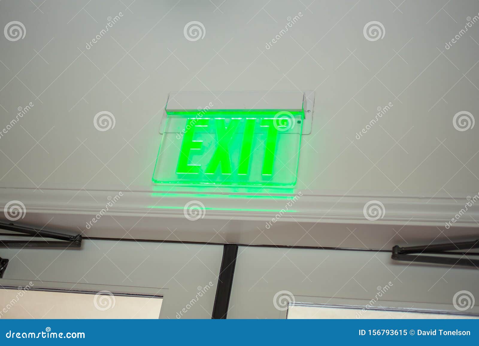 Exit Sign Inside a Building Stock Image - Image of emergency, hazard ...