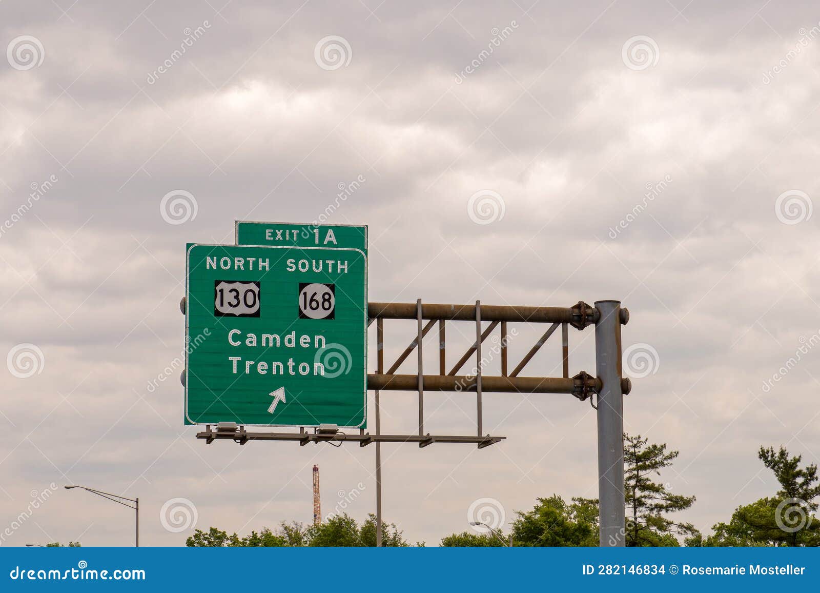 Exit 1A Sign on Interstate 676 Editorial Stock Image - Image of state ...