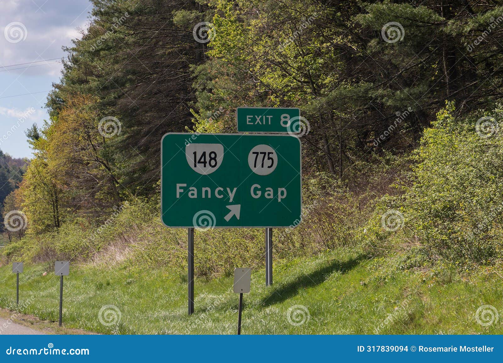 Exit 8 Sign on Interstate 77 in Virginia Stock Photo - Image of route ...