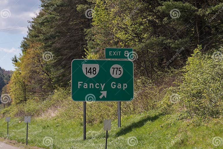 Exit 8 Sign on Interstate 77 in Virginia Stock Photo - Image of route ...