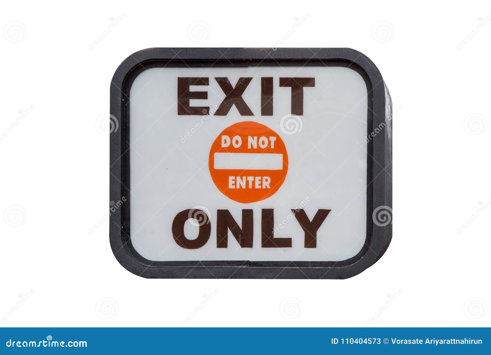 Exit only Sign Isolated on White Background Stock Image - Image of ...