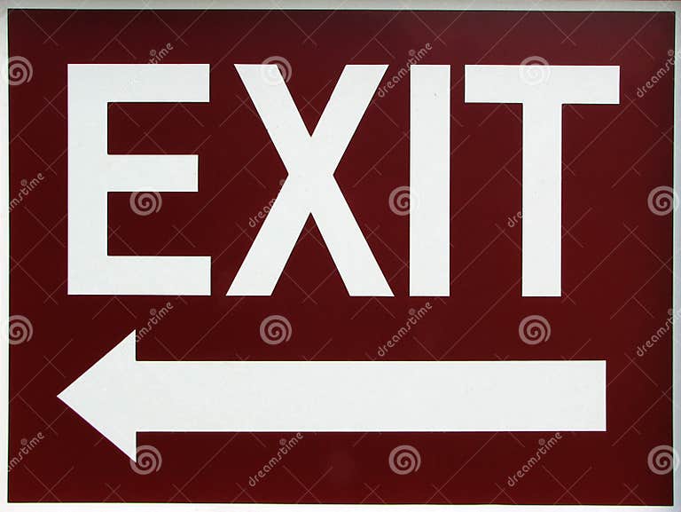 Exit Sign with Left Arrow stock image. Image of chart, turn - 640025