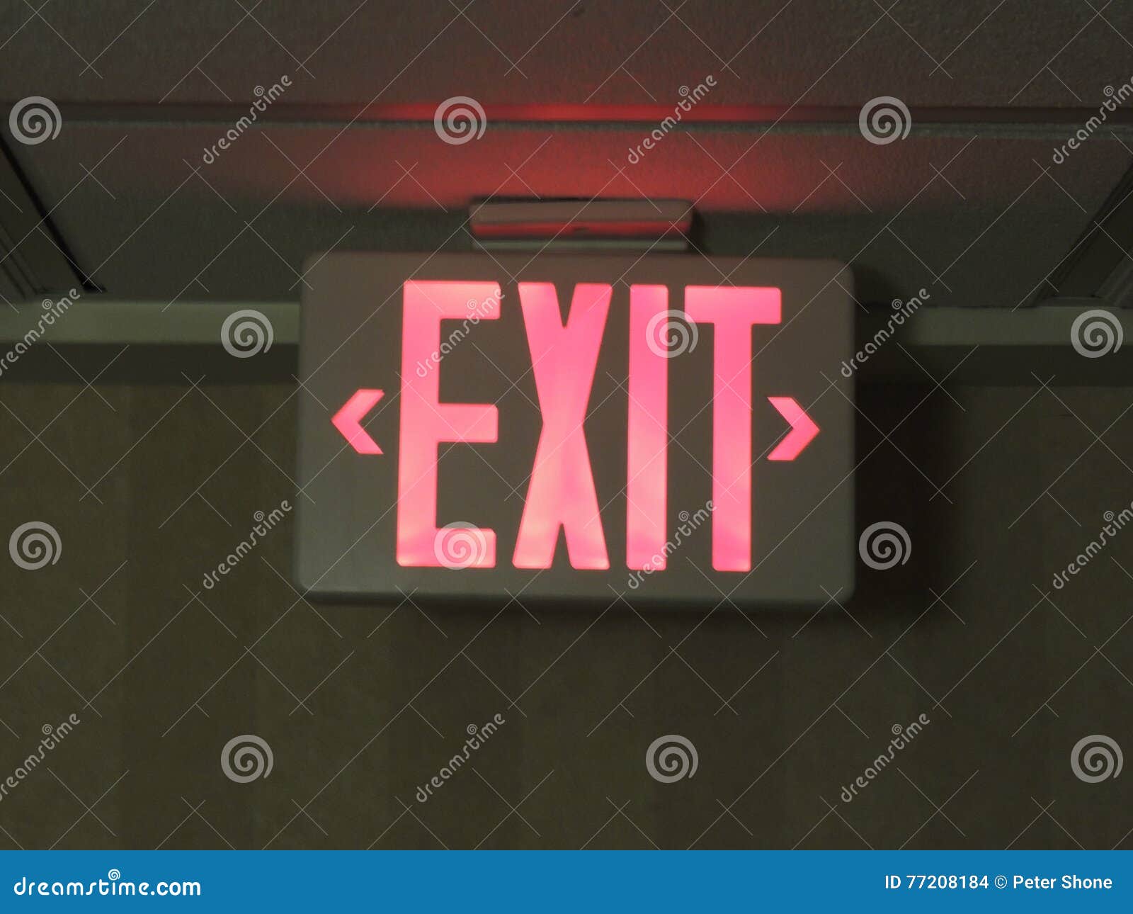 Exit sign stock photo. Image of corridor, left, hanging - 77208184