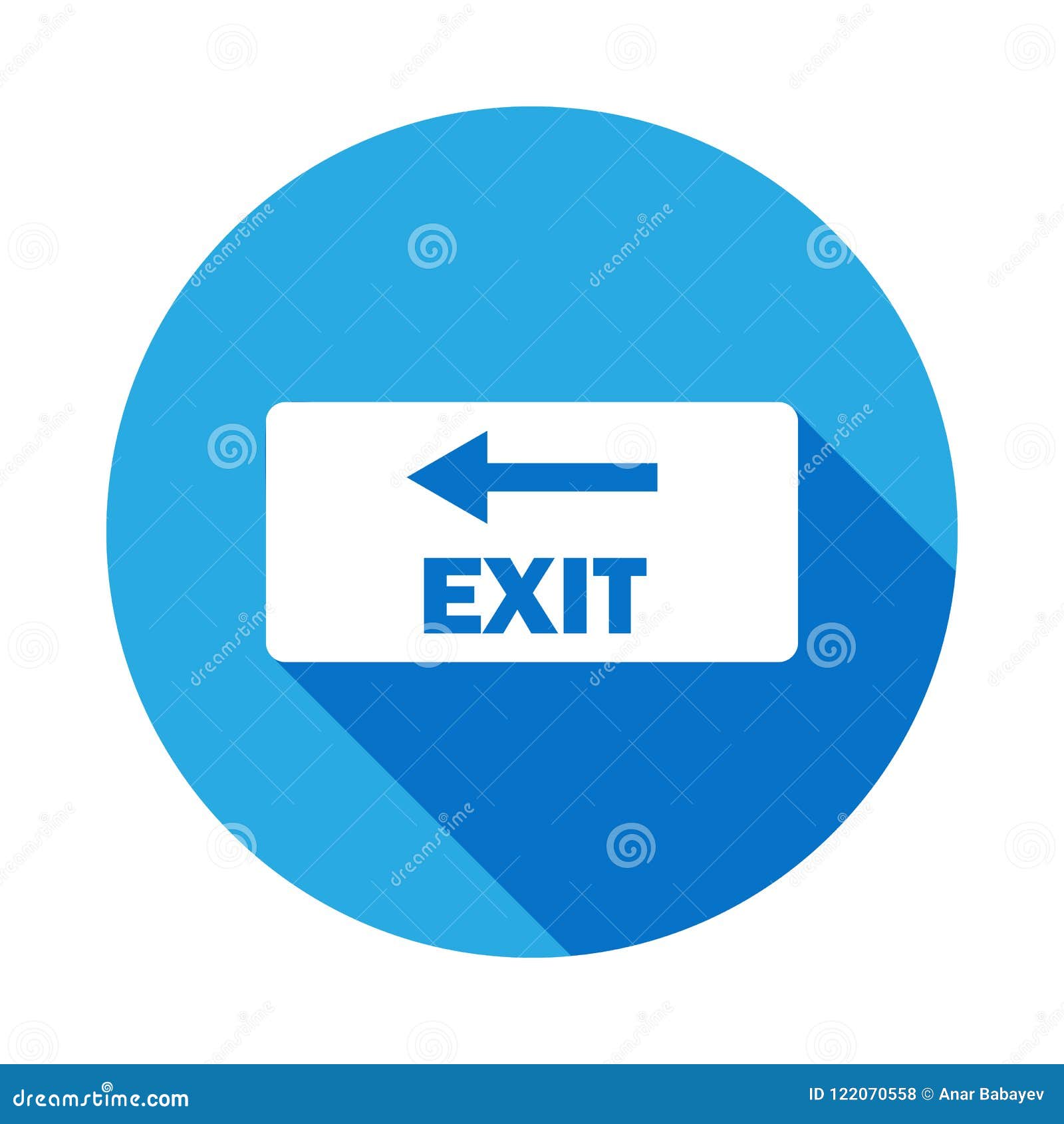 Exit Sign with Long Shadow Icon. Element of Travel Icon for Mobile ...