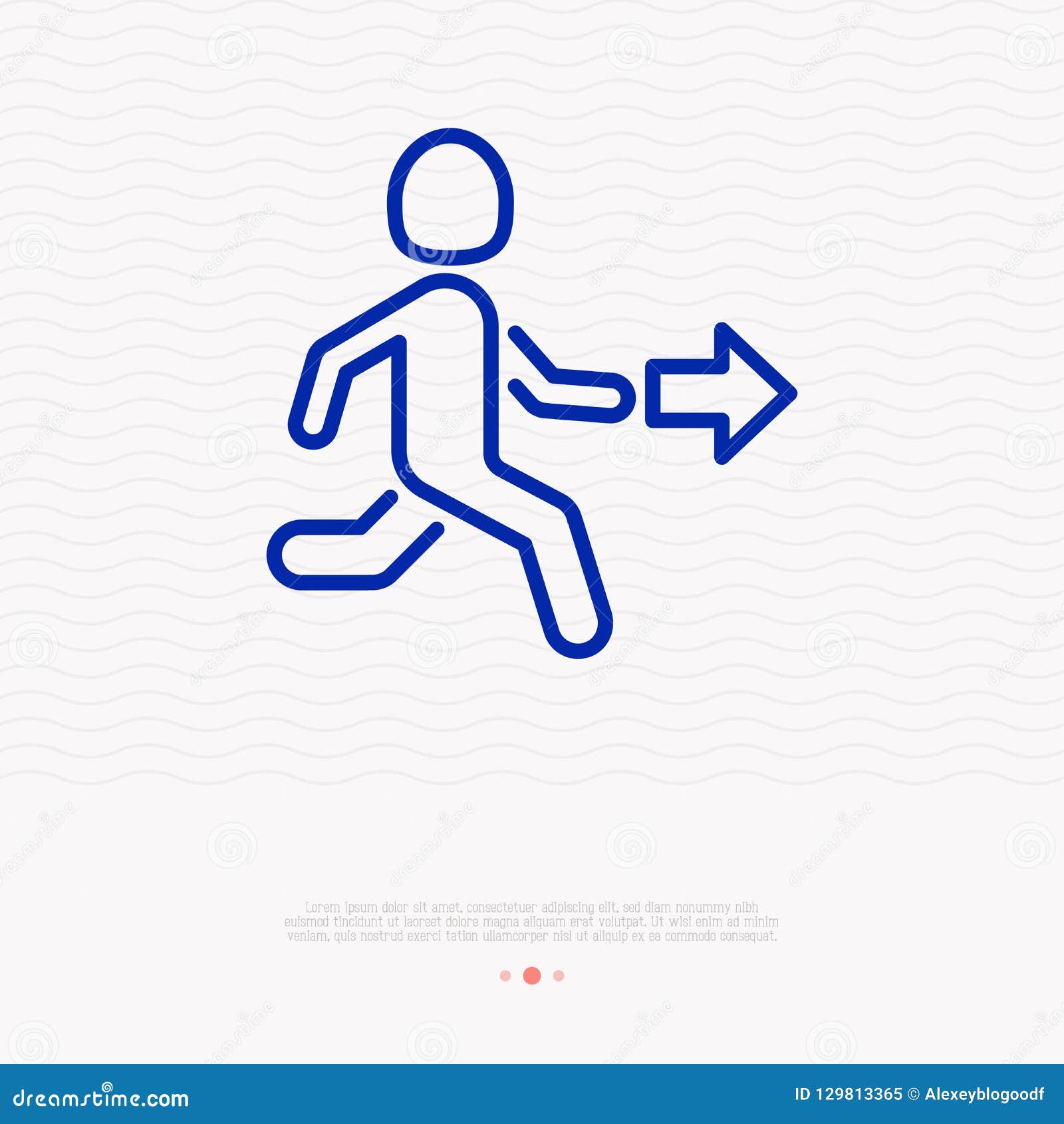 Exit Sign, Man Running Out Thin Line Icon Stock Vector - Illustration ...