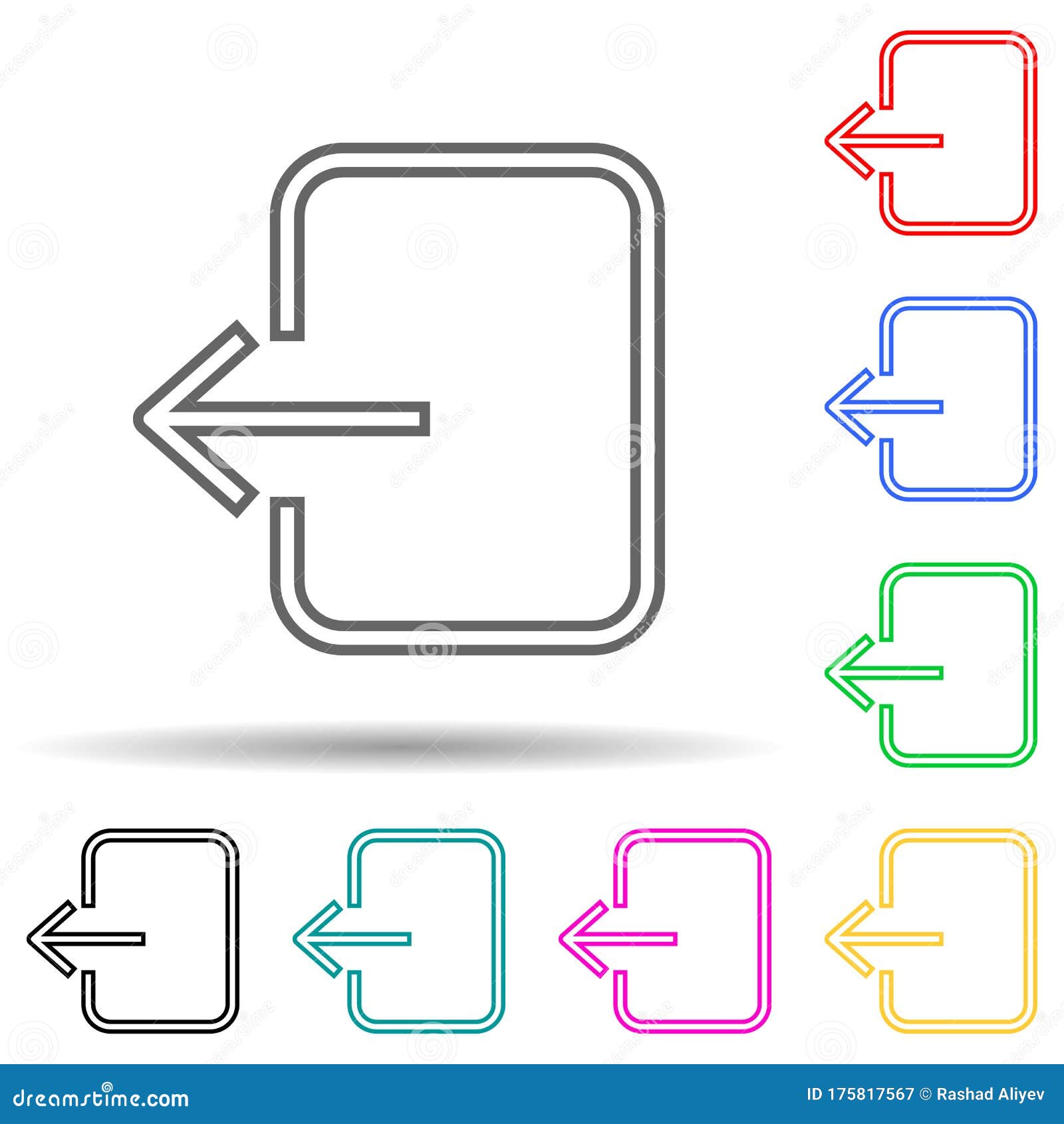 Exit Sign Multi Color Style Icon. Simple Thin Line, Outline Vector of ...