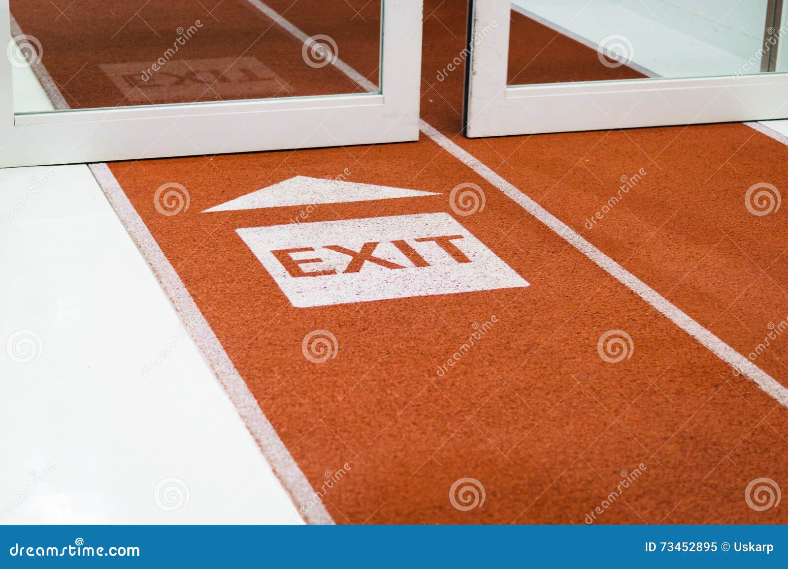 Exit Sign Painted on the Carpet - Airport Sign Stock Image - Image of ...