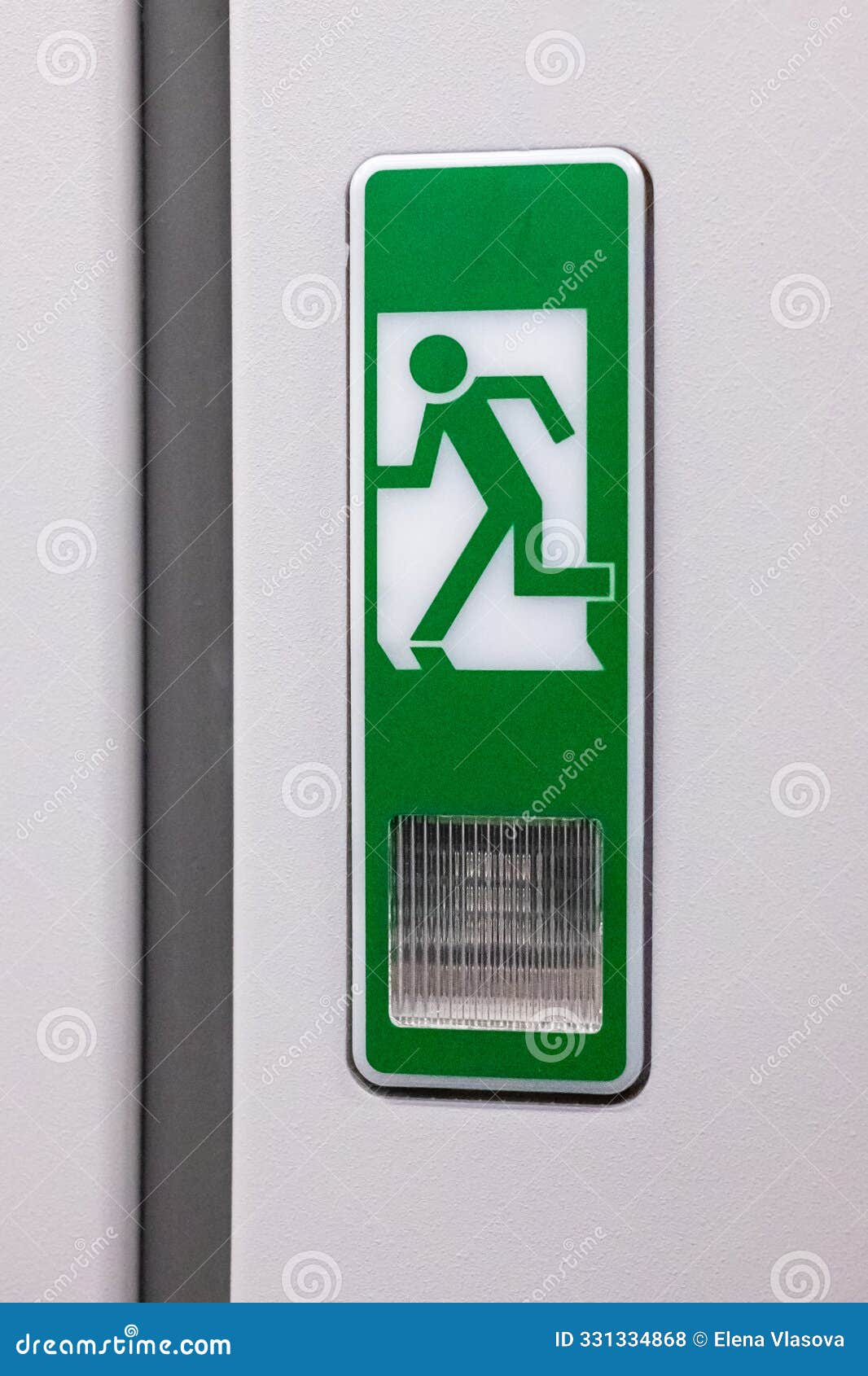 Exit Sign in a Passenger Plane. Emergency Exit Sign on the Wall Inside ...