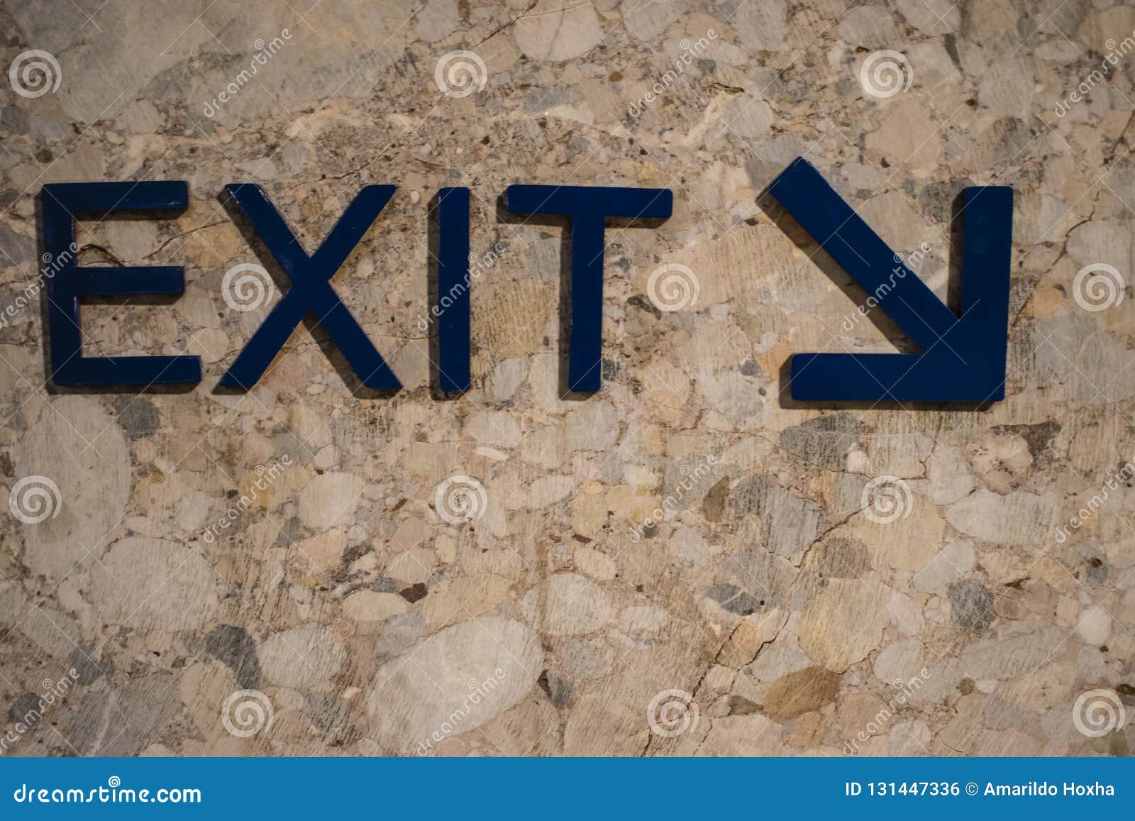 Exit Sign Placed on Natural Stone Stock Photo - Image of icon, exit ...