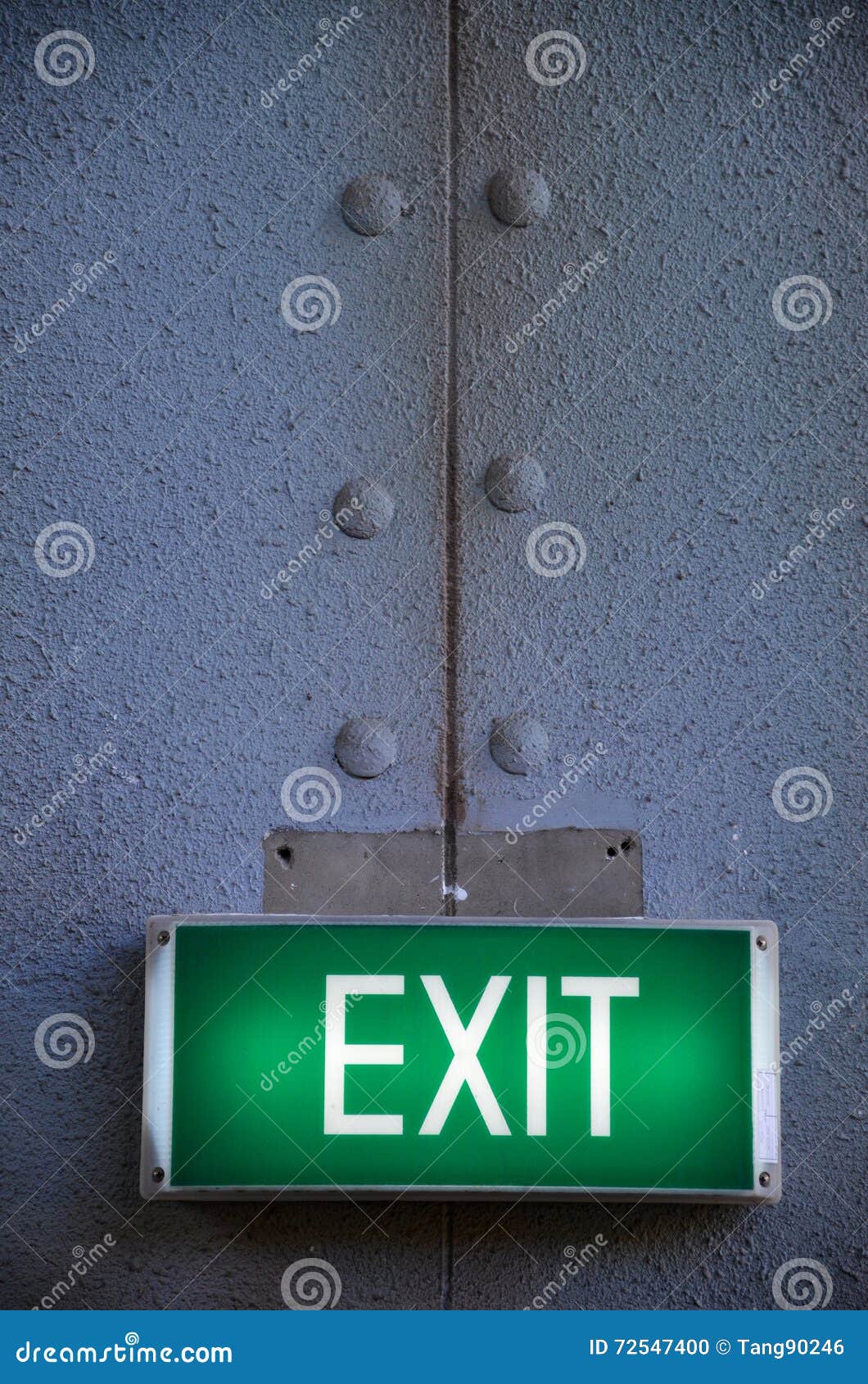 Exit Sign Points the Way Out Stock Photo - Image of safety, security ...