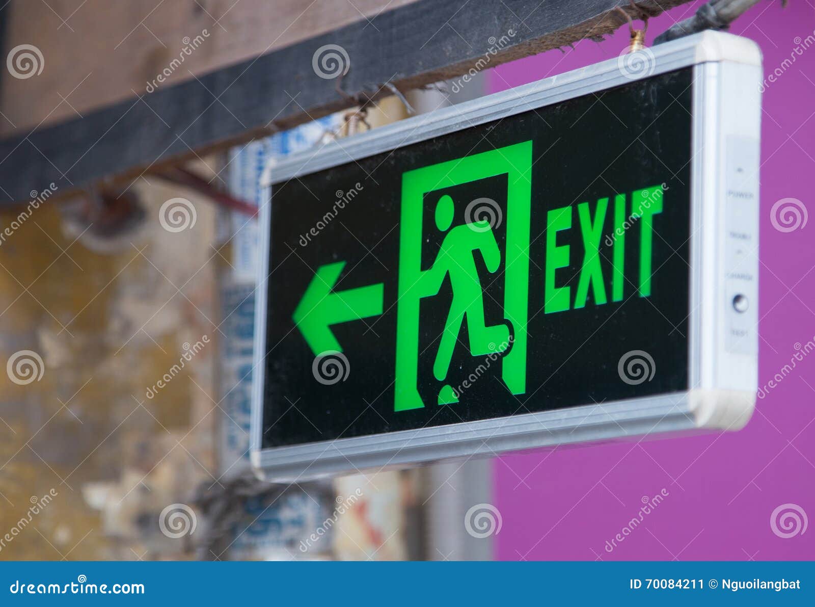 Exit Sign Points the Way Out Stock Image - Image of close, flee: 70084211
