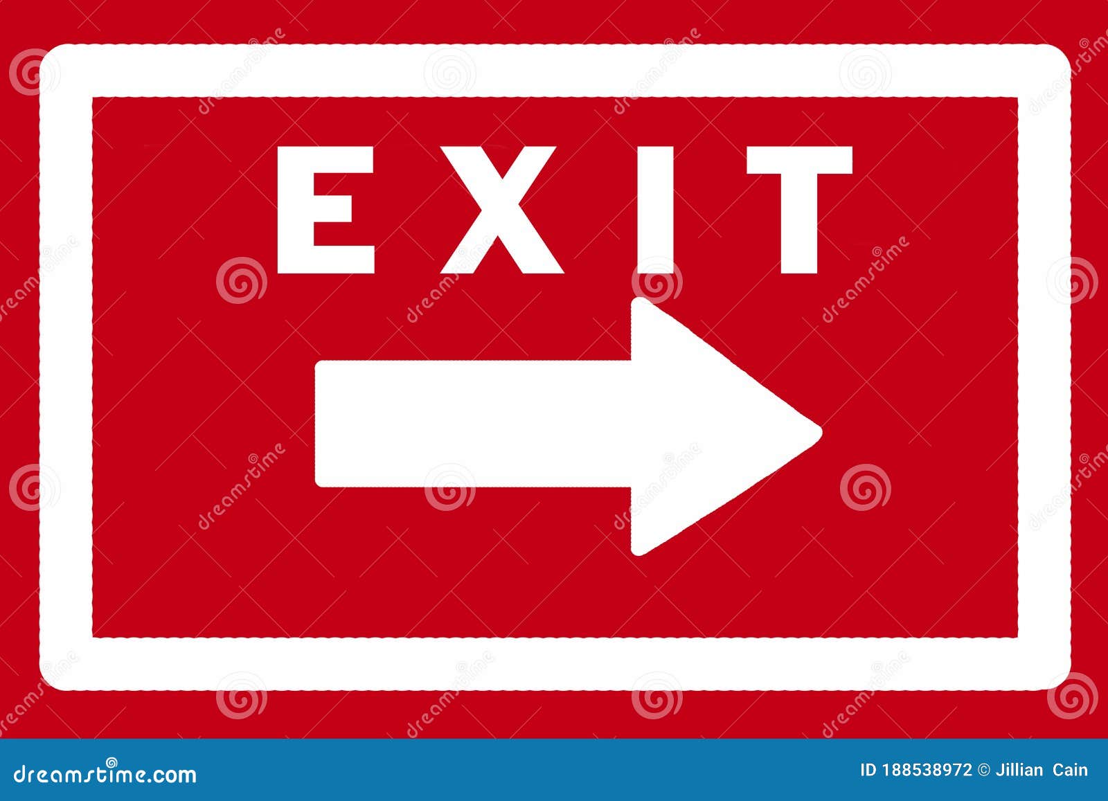 Exit sign in red and white stock illustration. Illustration of ...