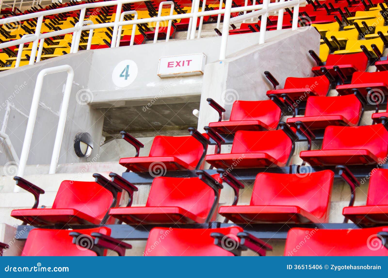 Exit Sign at Stadium. stock photo. Image of plastic, blank - 36515406