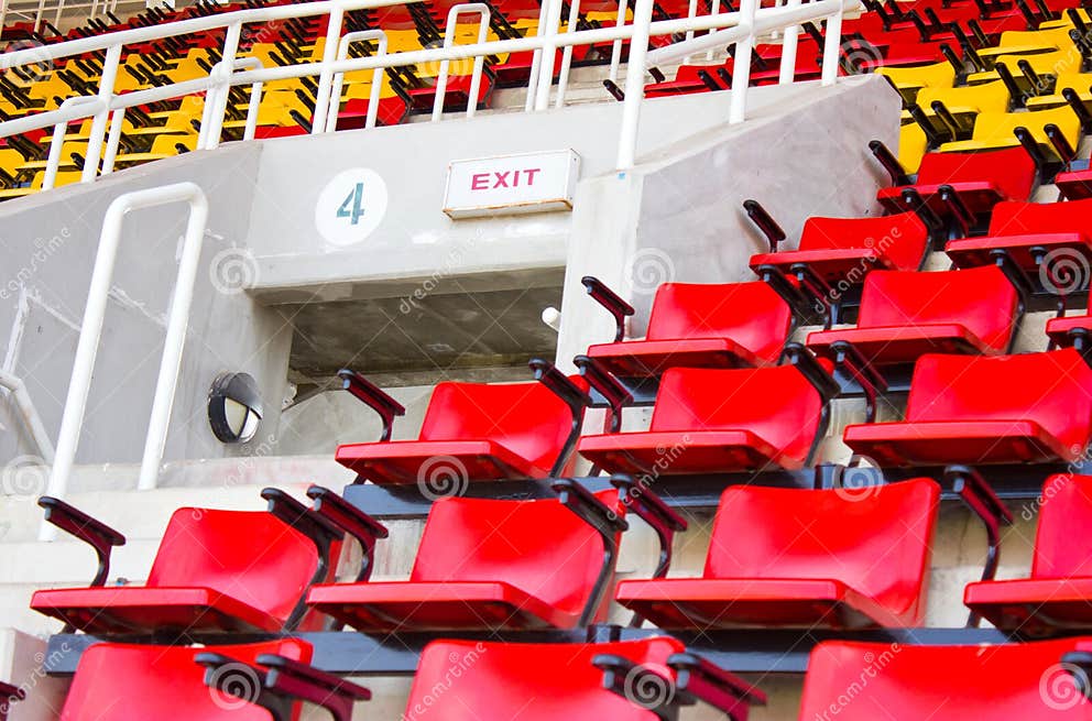 Exit Sign at Stadium. stock photo. Image of plastic, blank - 36515406