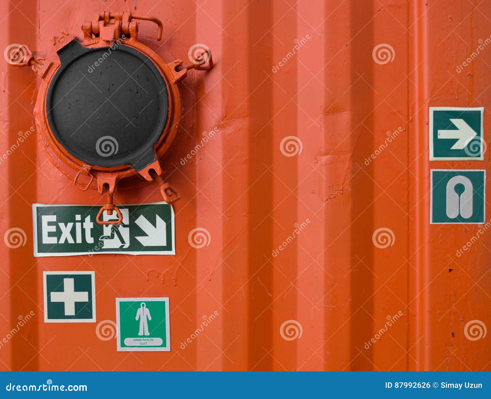 Exit sign stock photo. Image of emergency, life, stcw - 87992626