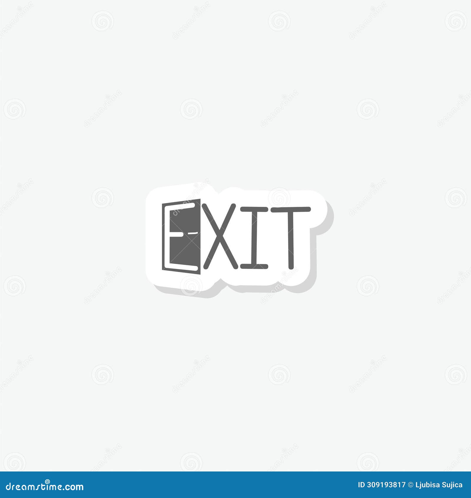 Exit Sign Sticker Isolated on Gray Background Stock Vector ...