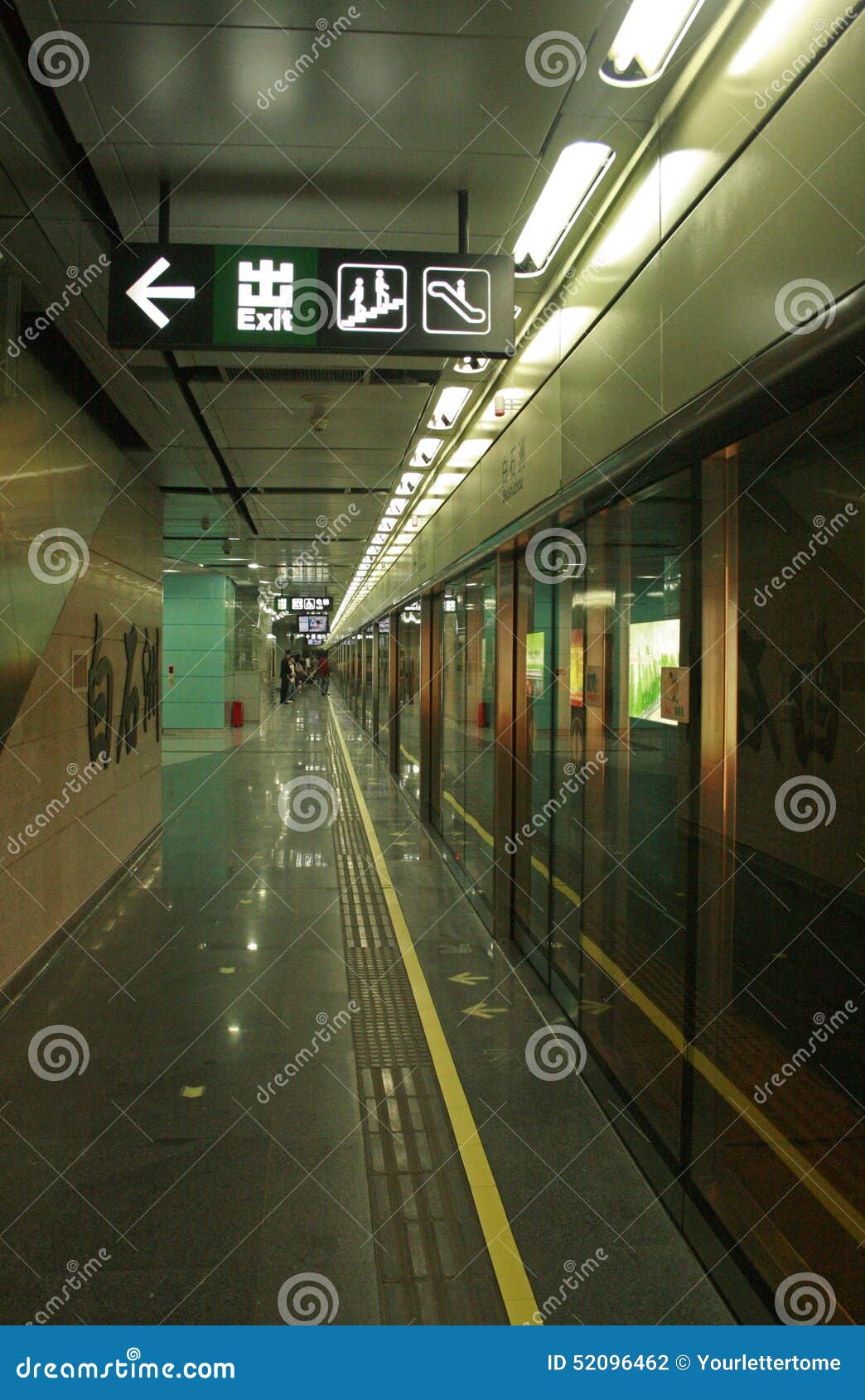 The Exit Sign at a Subway (metro) Station in Shenzhen Editorial ...