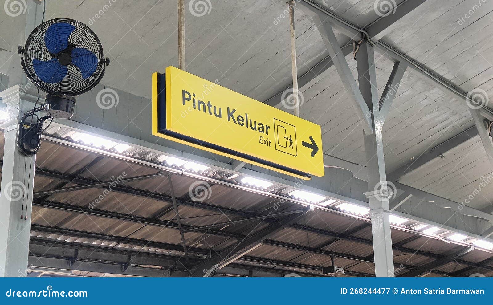 Exit Sign To Notify Everyone the Exit Position. Stock Image - Image of ...