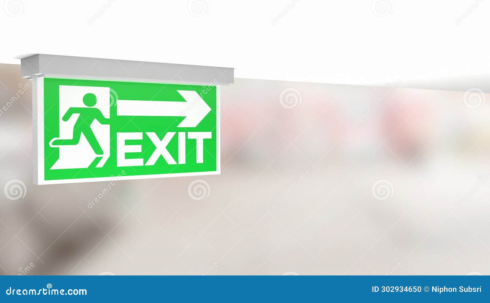 The Exit Sign for Background Concept 3d Rendering Stock Illustration ...
