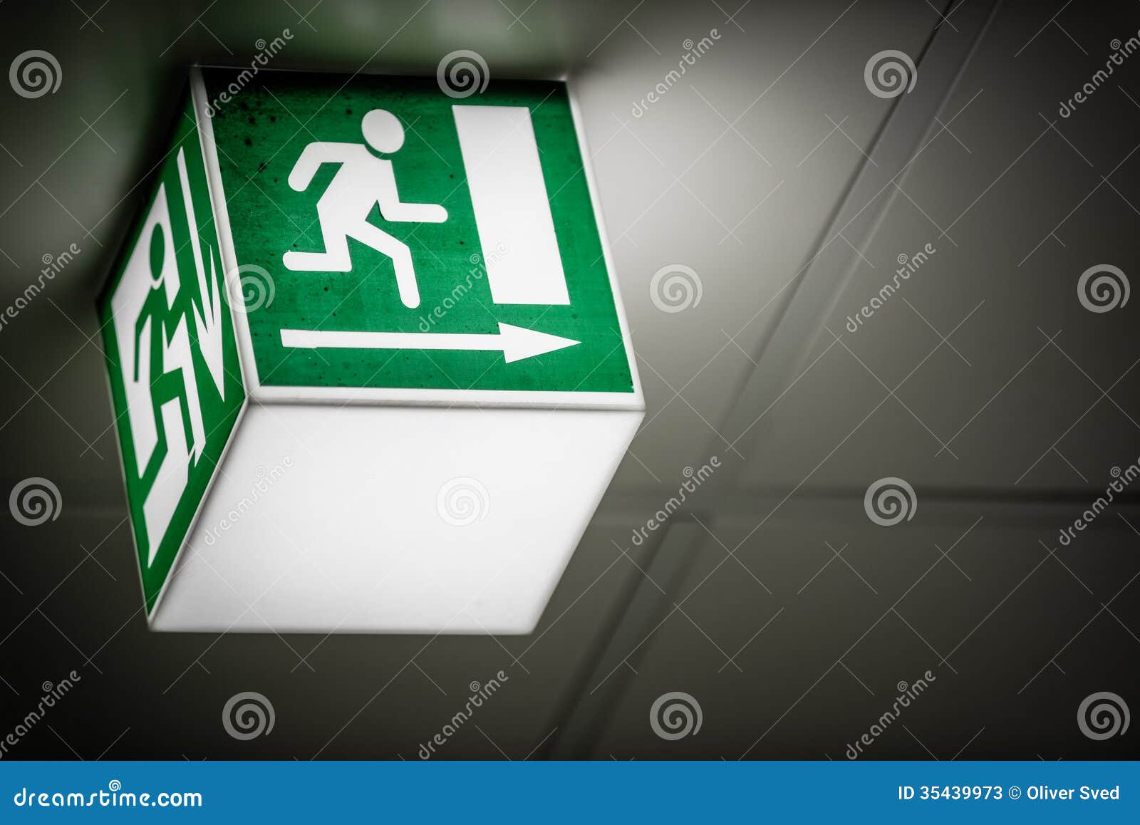 Exit sign on the wall stock image. Image of wall, office - 35439973