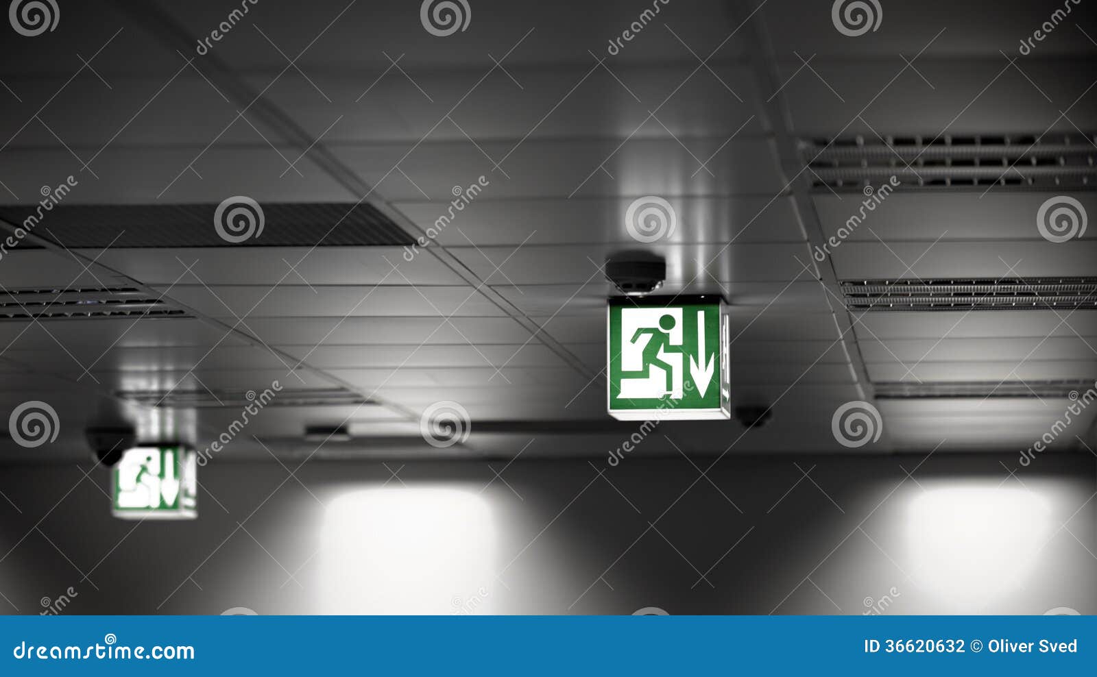 Exit sign on the wall stock photo. Image of door, hanging - 36620632