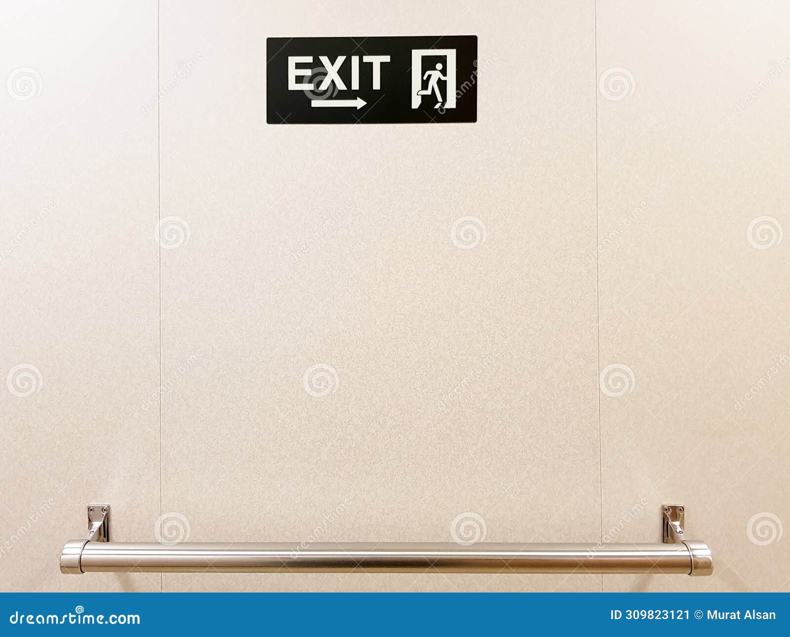 Exit Sign on the Wall of an Accommodation Building, Close-up Stock ...