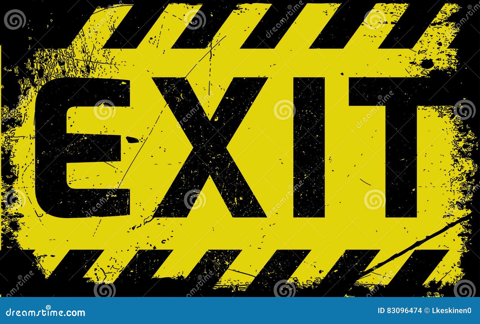 Exit sign yellow warning stock vector. Illustration of green - 83096474