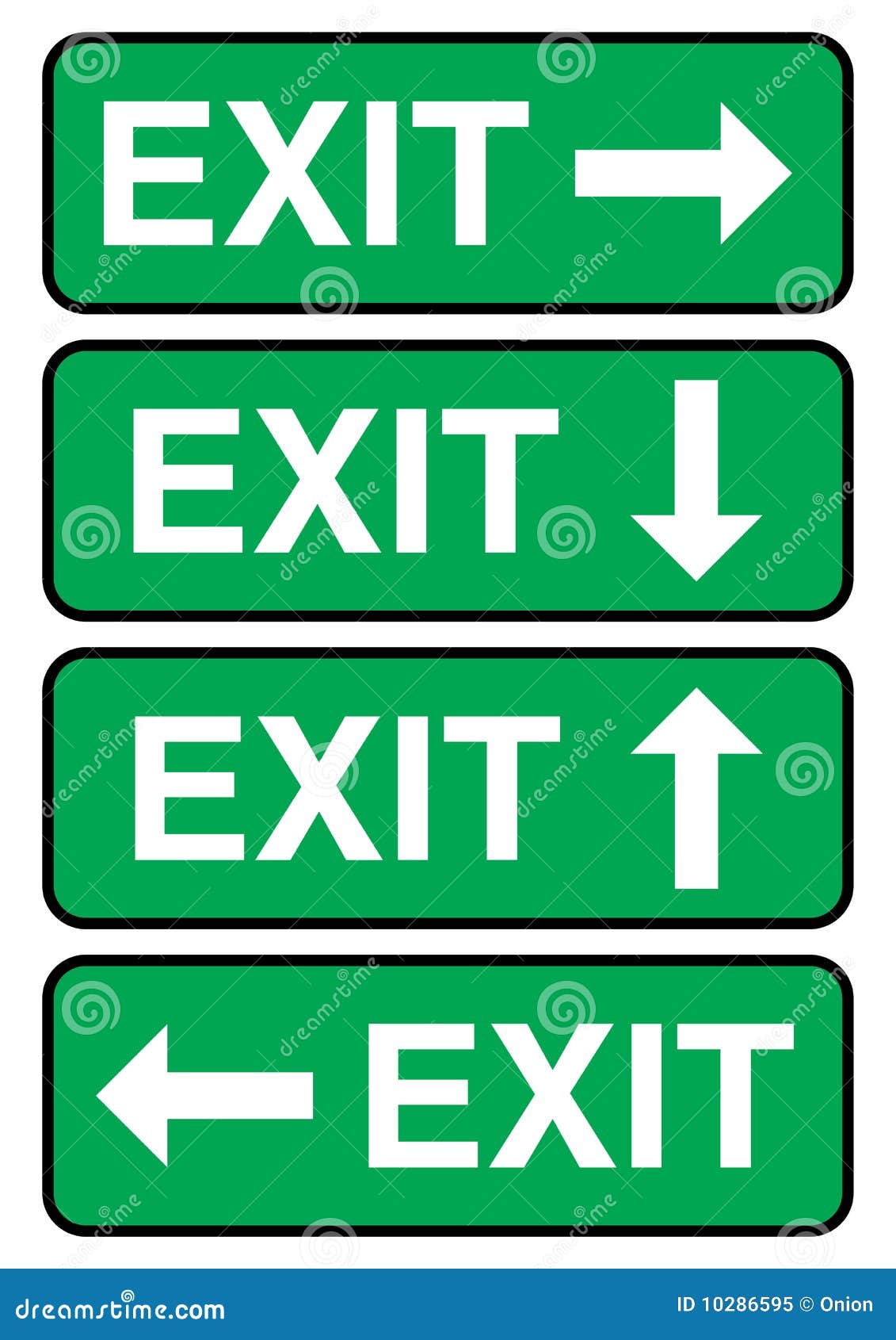Exit signage stock illustration. Illustration of green - 10286595