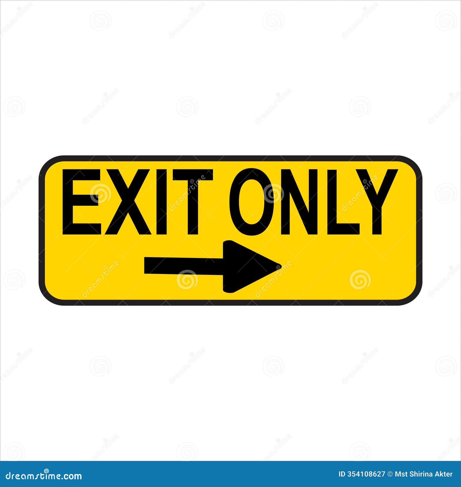 Exit only Signage Vector Illustration Art Work 02 Stock Illustration ...