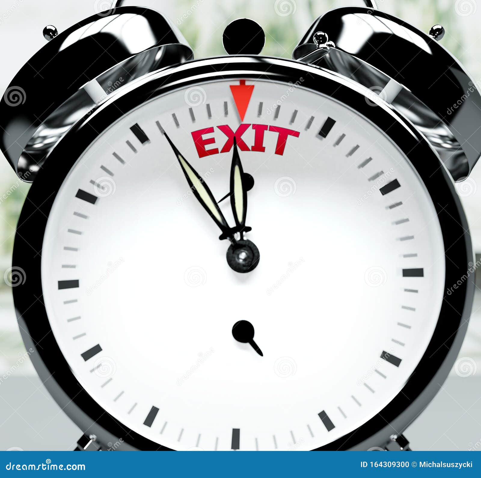 Exit Soon, almost There, in Short Time - a Clock Symbolizes a Reminder ...