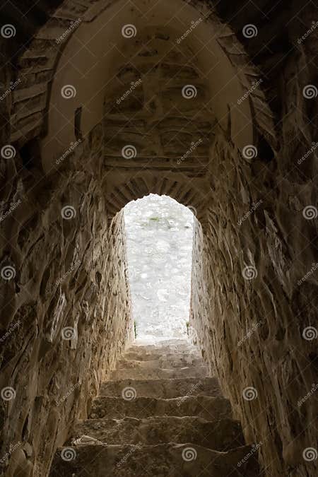 Exit Staircase Inside the Castle Stock Image - Image of escape, castle ...