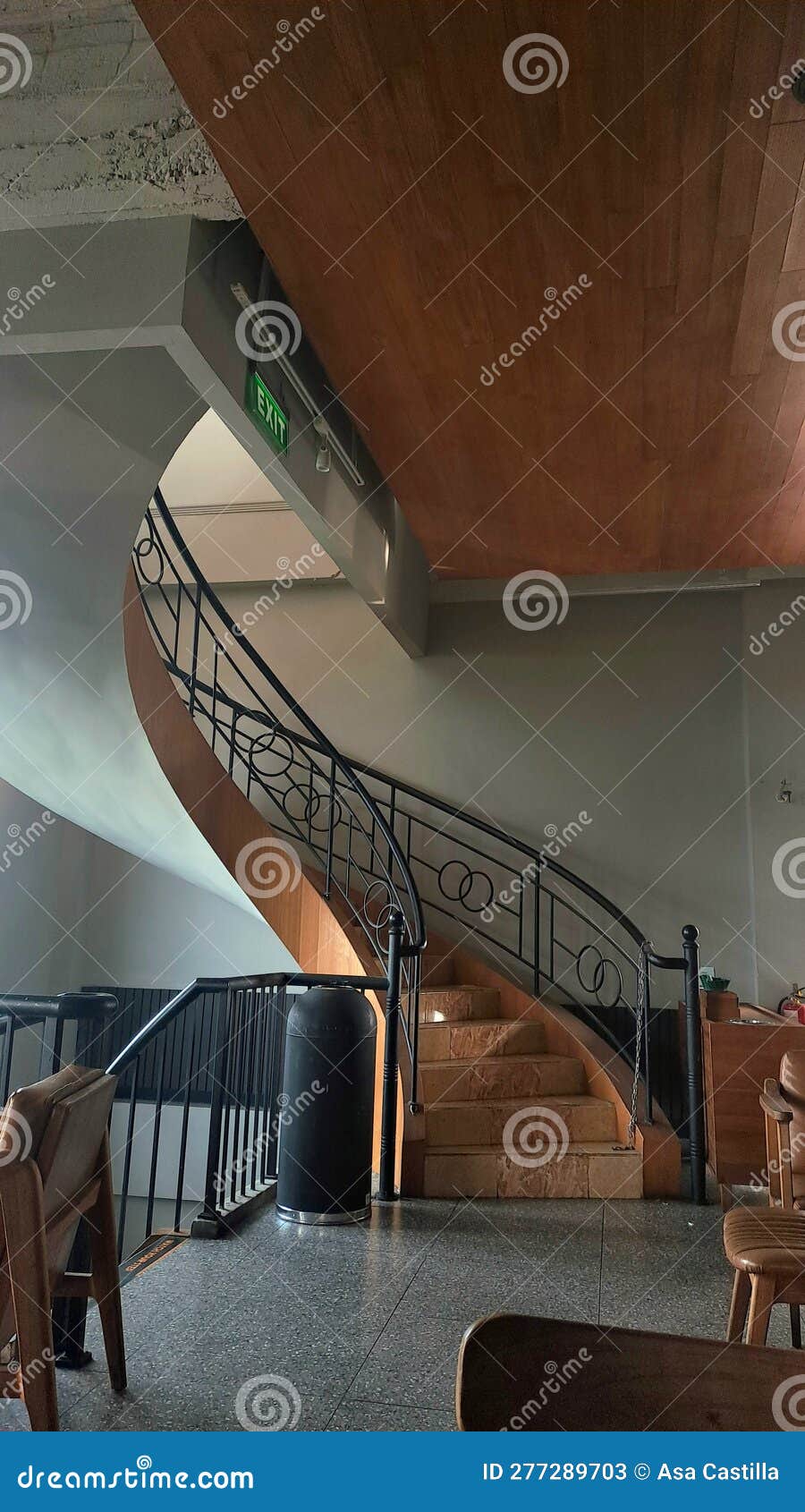 Exit Stairs at Cafe, Interior Stair Stock Image - Image of exit, stair ...