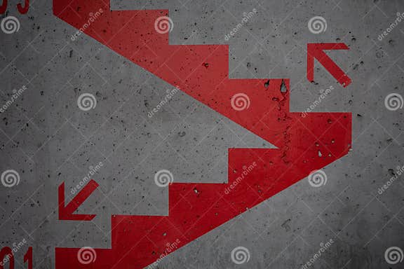 Exit Stairs Information Inside a Building with Up and Down Arrows ...