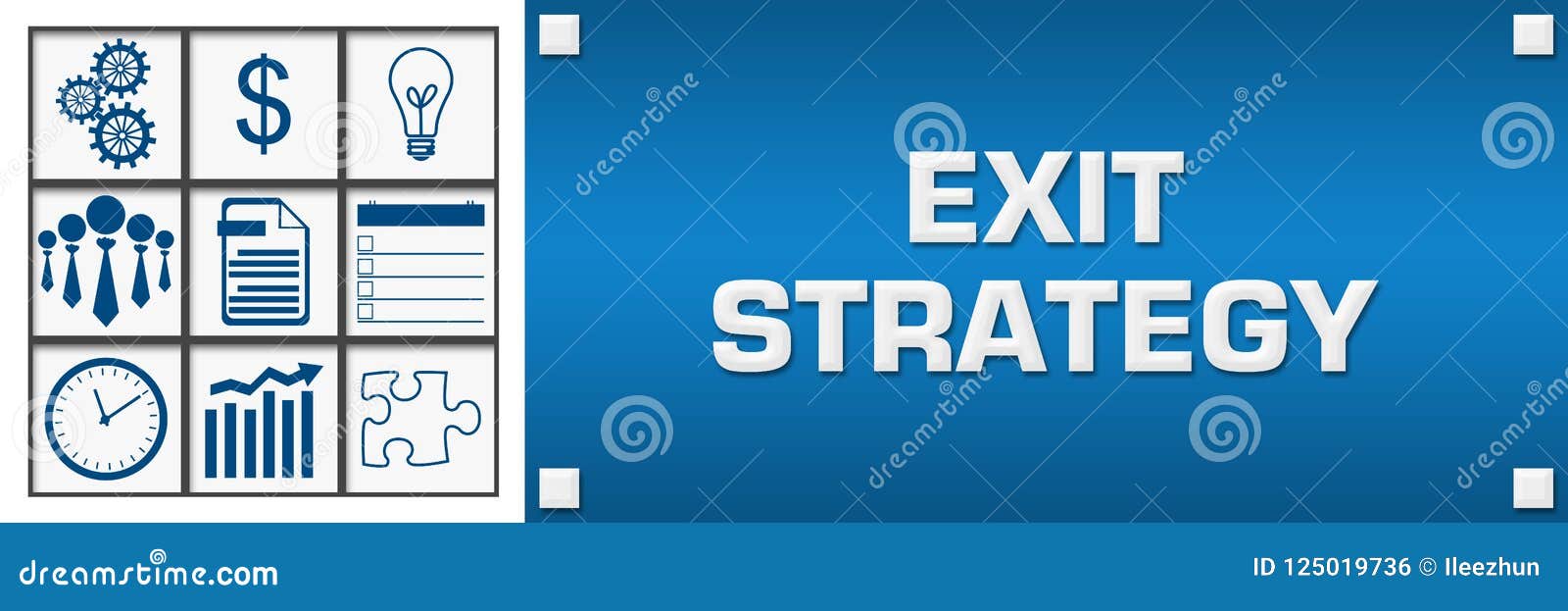Exit Strategy Business Symbols Grid Left Stock Illustration ...