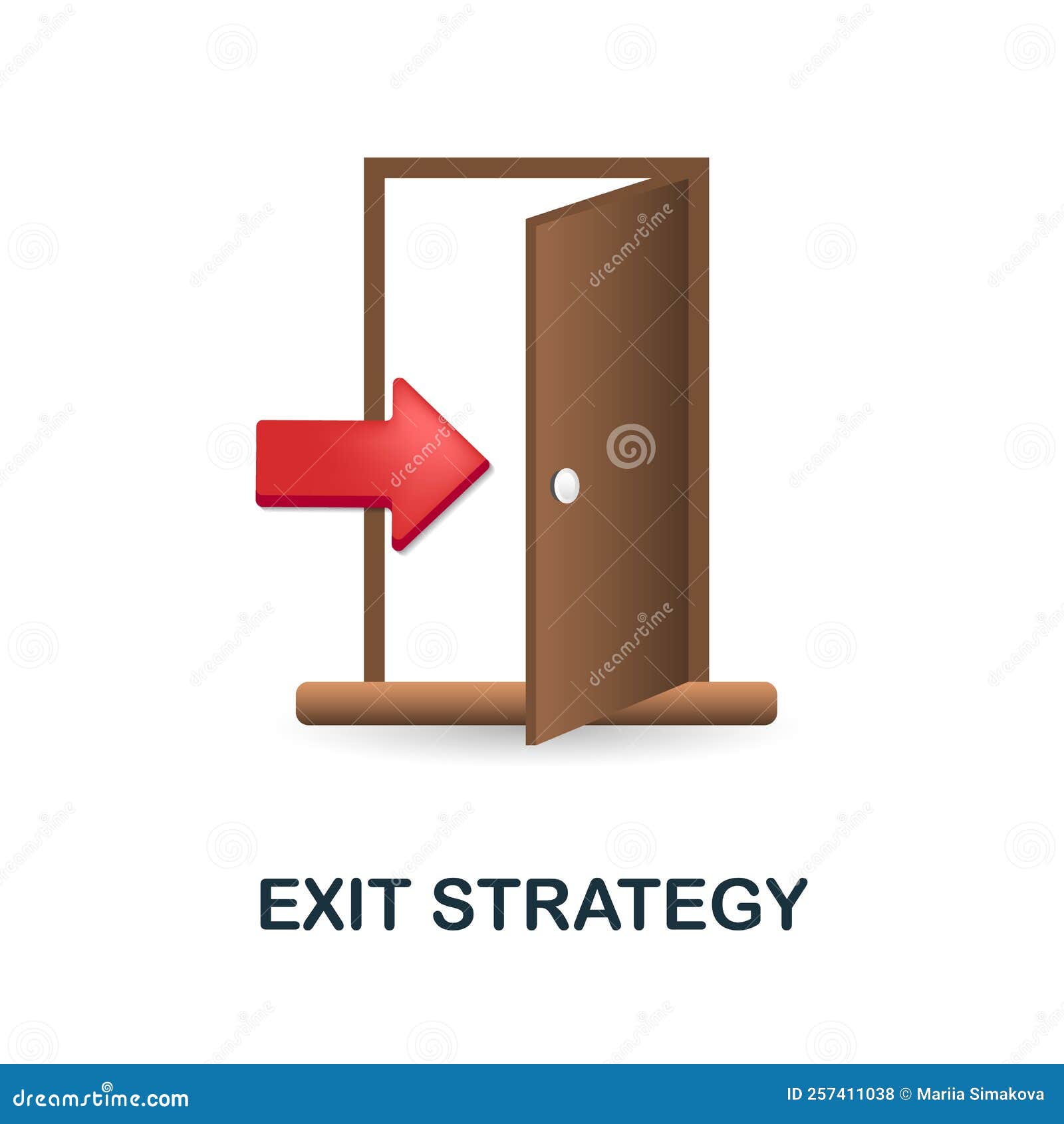 Exit Strategy Icon. 3d Illustration from Crowdfunding Collection ...