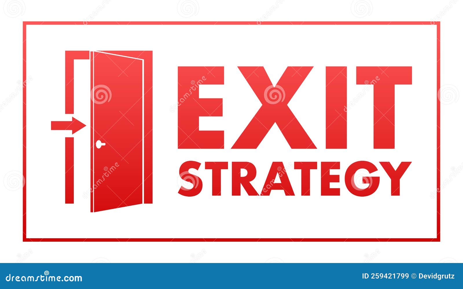 Exit Strategy Icon, Label. Emergency, Protection. Vector Stock ...