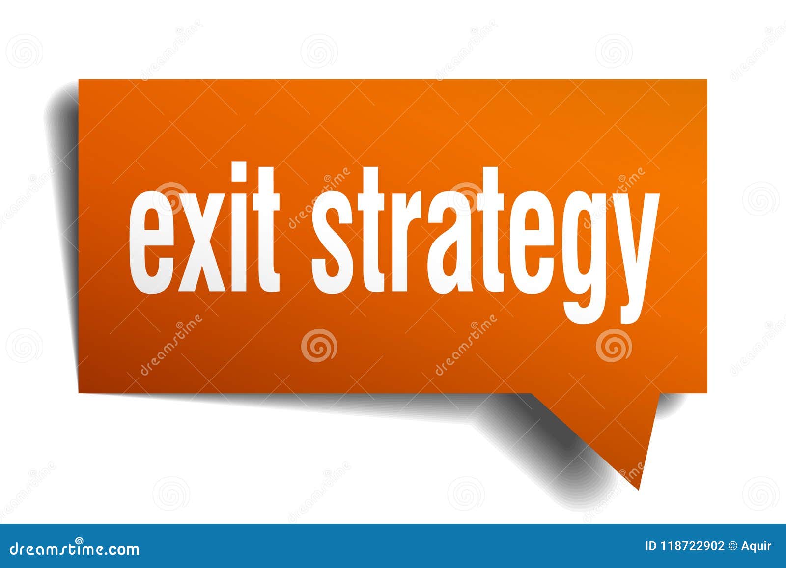 Exit Strategy Orange 3d Speech Bubble Stock Vector - Illustration of ...