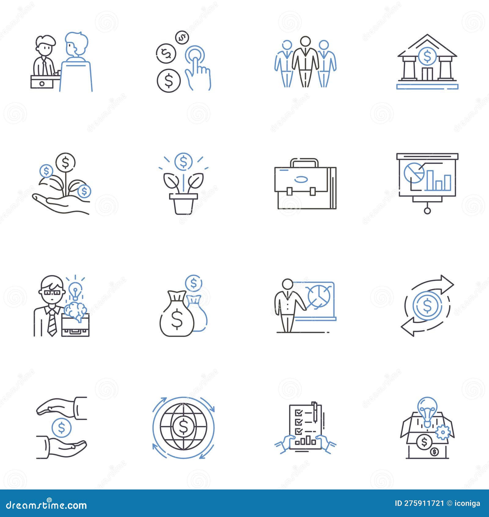 Exit Strategy Line Icons Collection. Contingency, Planning, Optimize ...