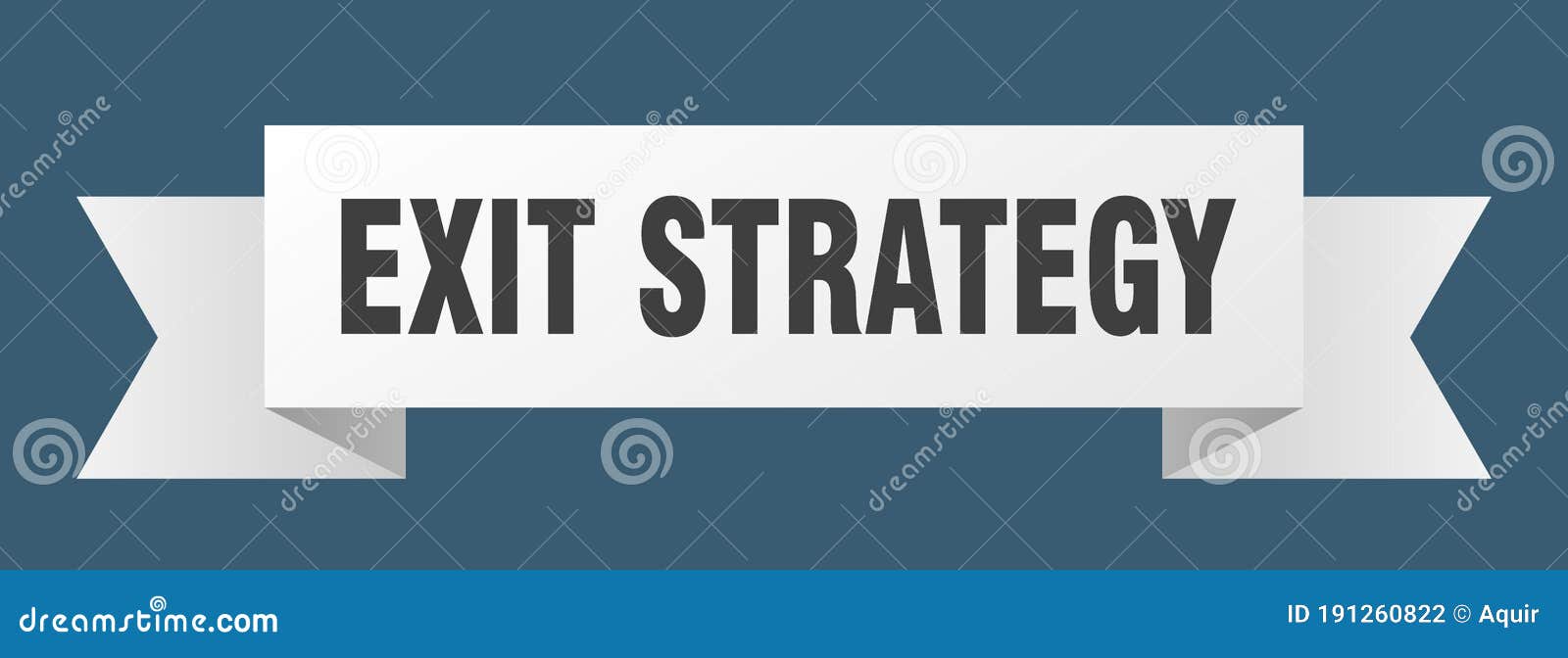 Exit strategy ribbon. stock vector. Illustration of design - 191260822