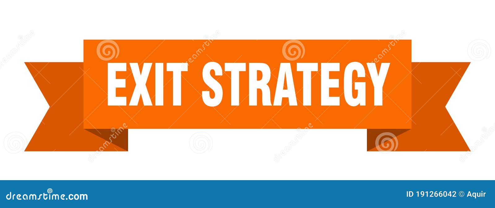 Exit strategy ribbon. stock vector. Illustration of peeler - 191266042
