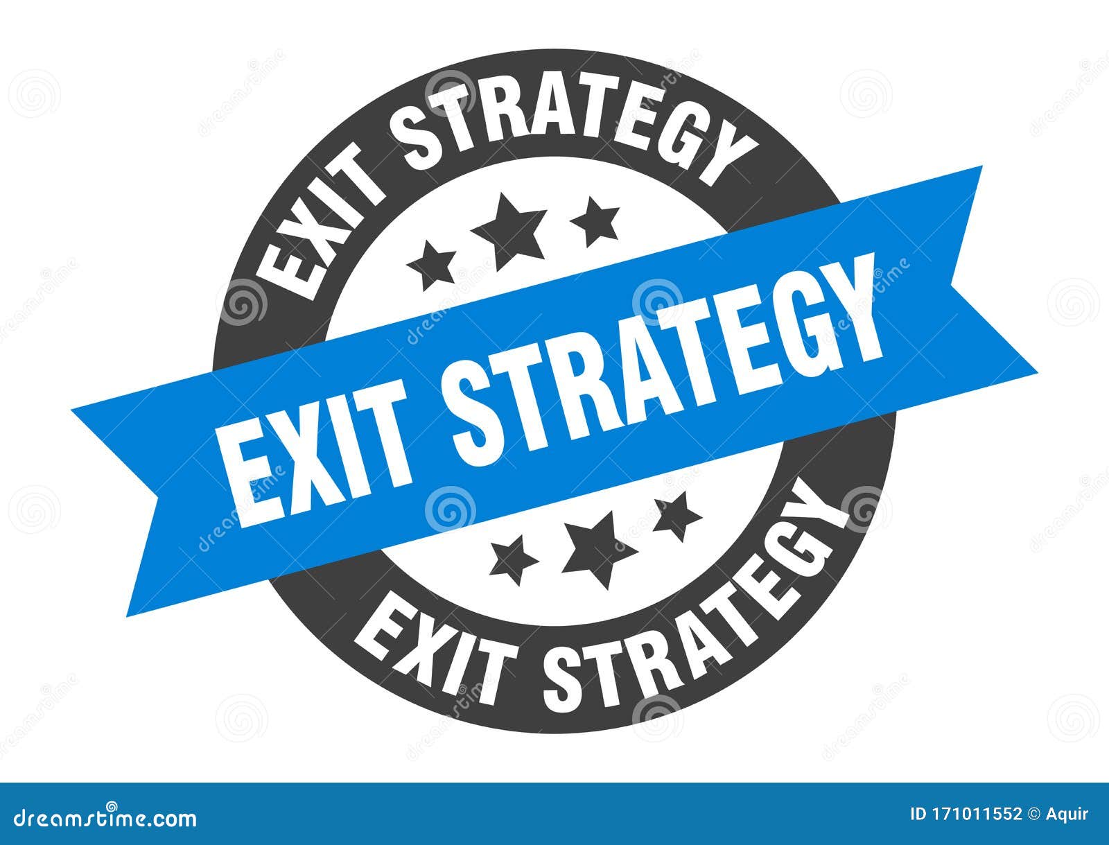 Exit Strategy Sign. Exit Strategy Round Ribbon Sticker Stock Vector ...