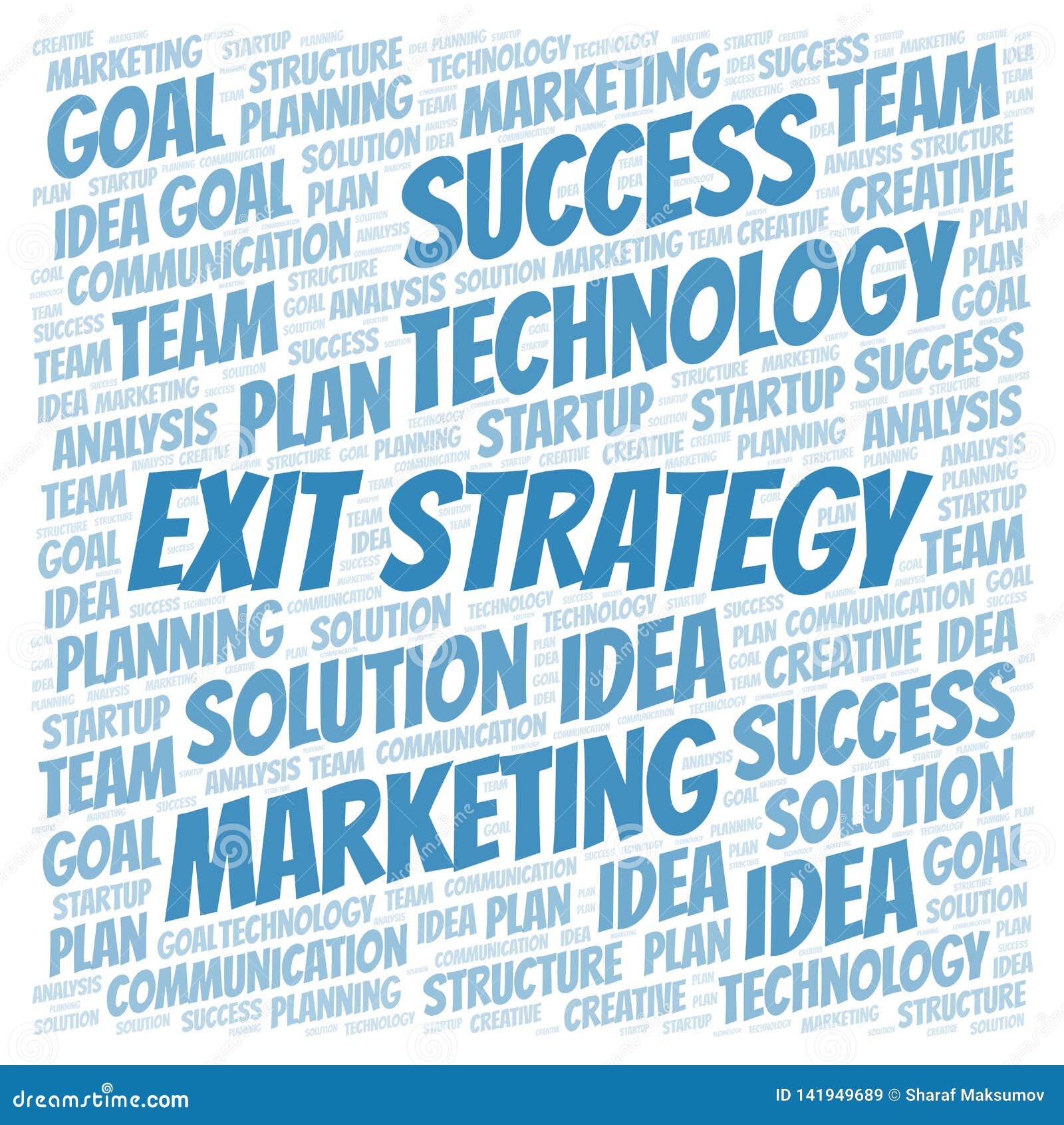 Exit Strategy word cloud stock illustration. Illustration of wordcloud ...